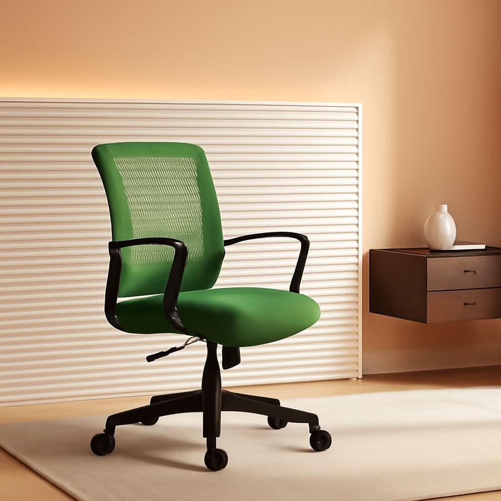 Ergonomic Green Mesh Office Chair with Armrests — ShipItFurniture