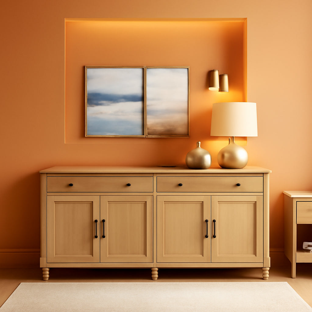 Modern Oak Buffet Cabinet with Versatile Storage Options — ShipItFurniture