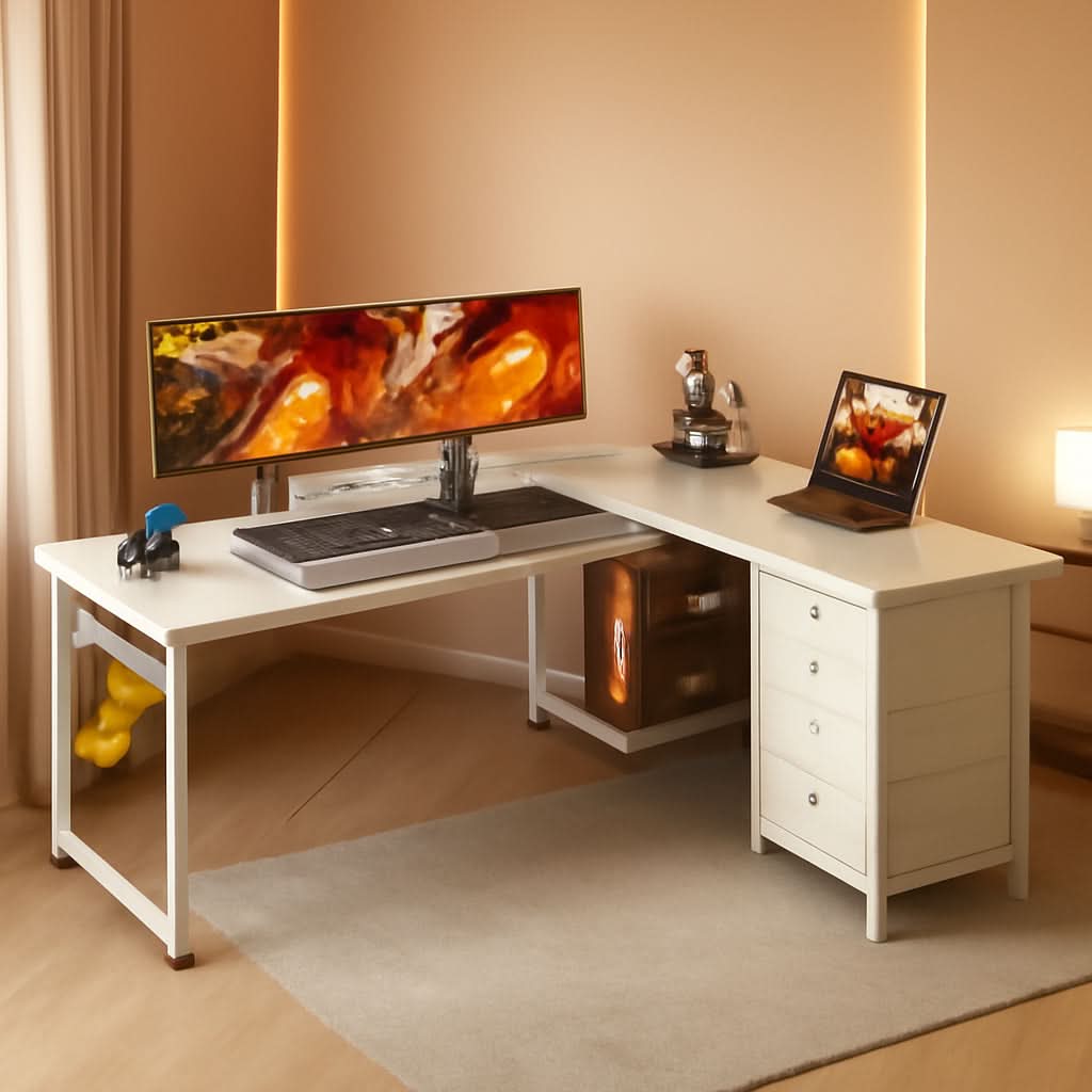 L Shaped Desk 61 Inch With USB Ports For Home Office — ShipItFurniture