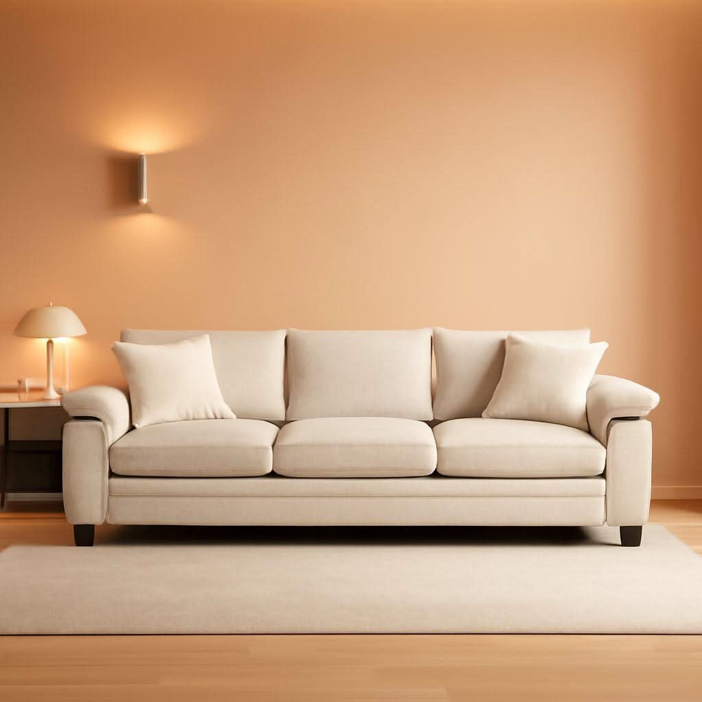 124 Inch Chenille Beige Modular Sectional Sofa — ShipItFurniture