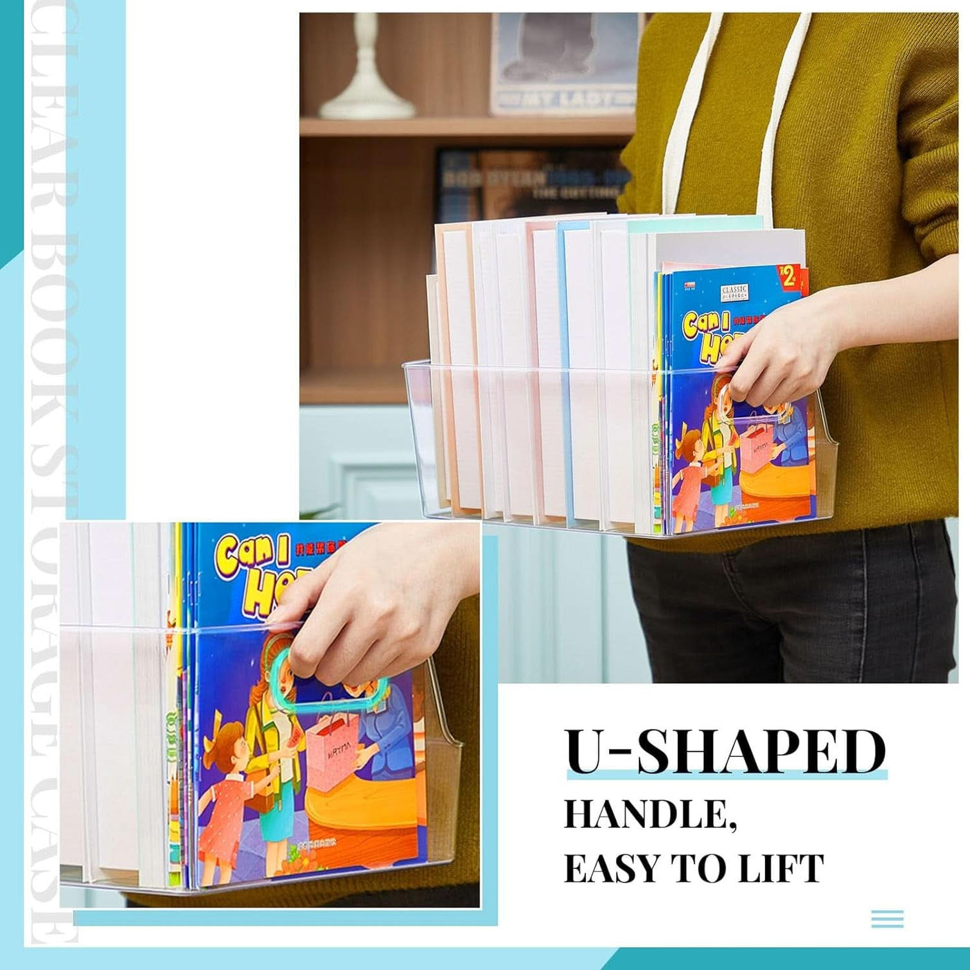 4 Pcs Clear Large Storage Book Display Case 13 X 8.5 X 5.9 Inch Book O ...