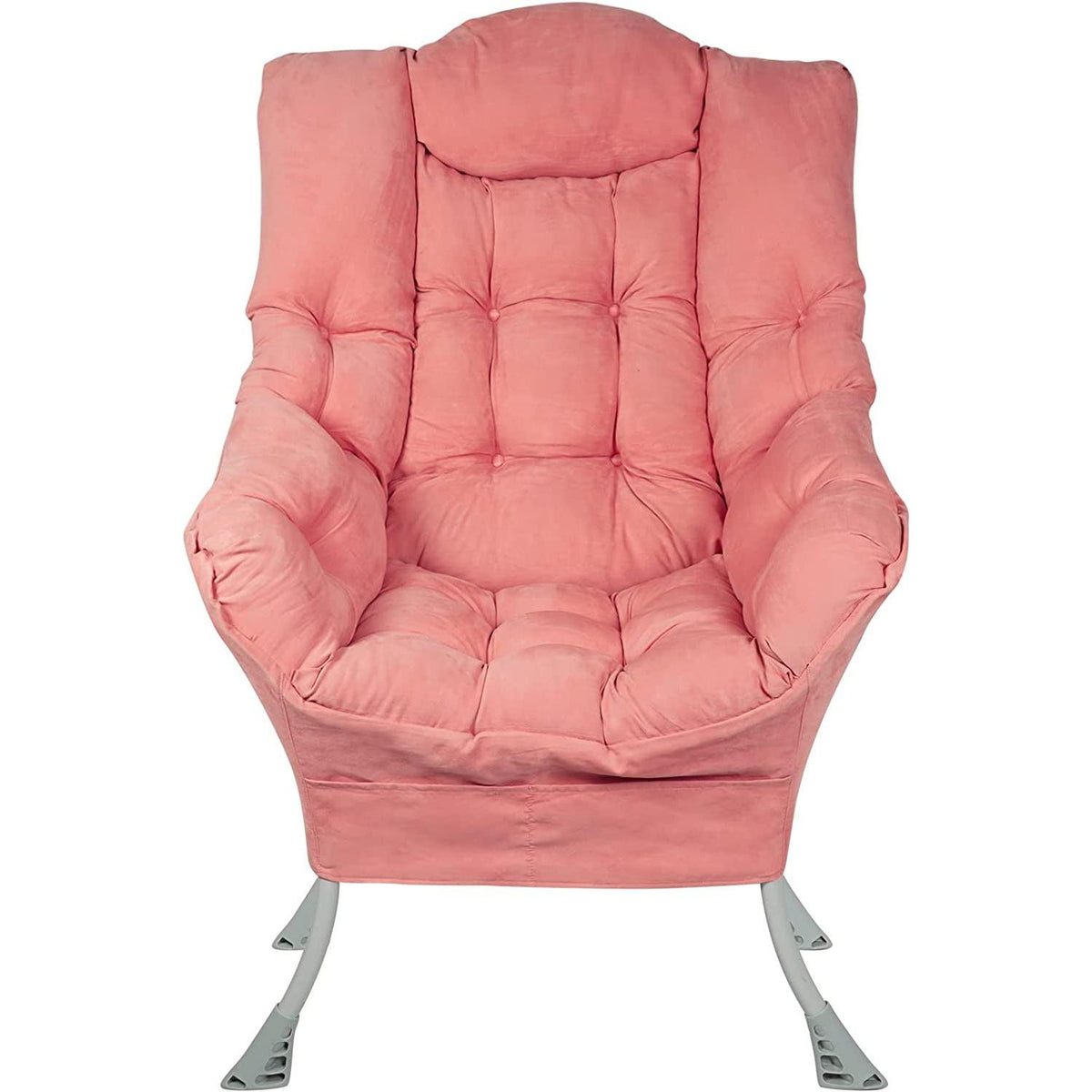 Soft Pink High Back Armchair for Modern Living Room